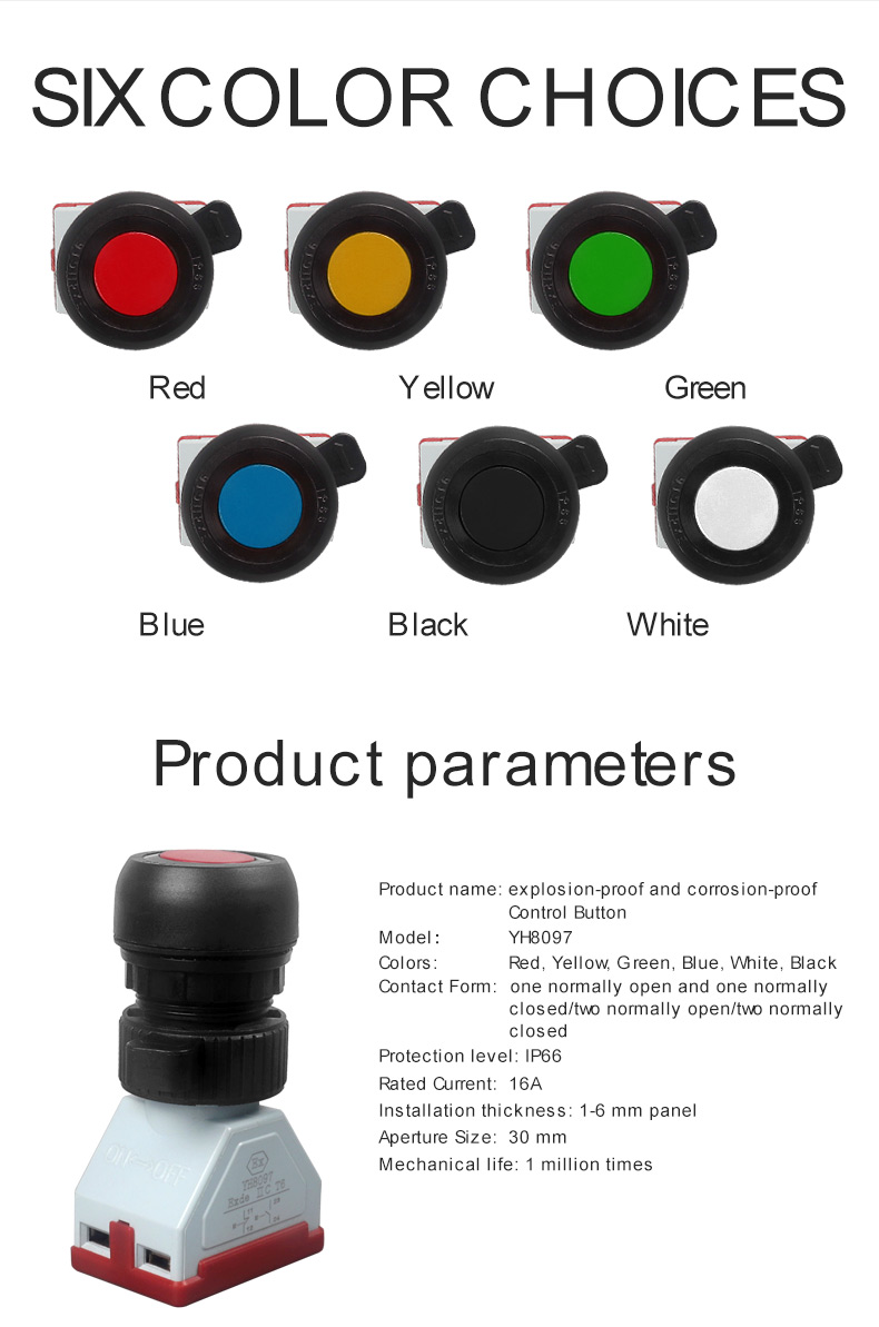 CMORSUN Explosion-proof Push Button Switch Ex 1no 1nc Self-reset - Buy ...